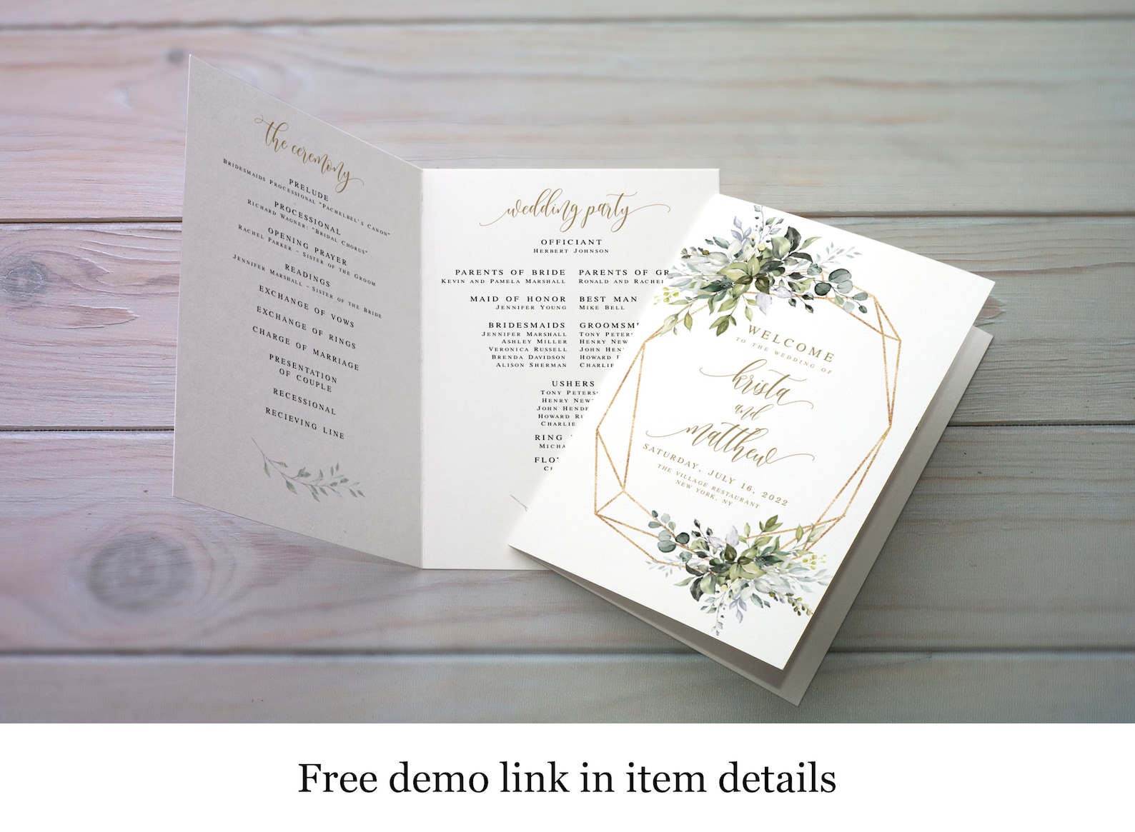 Printable Program Template Edit With Templett Folded - Etsy