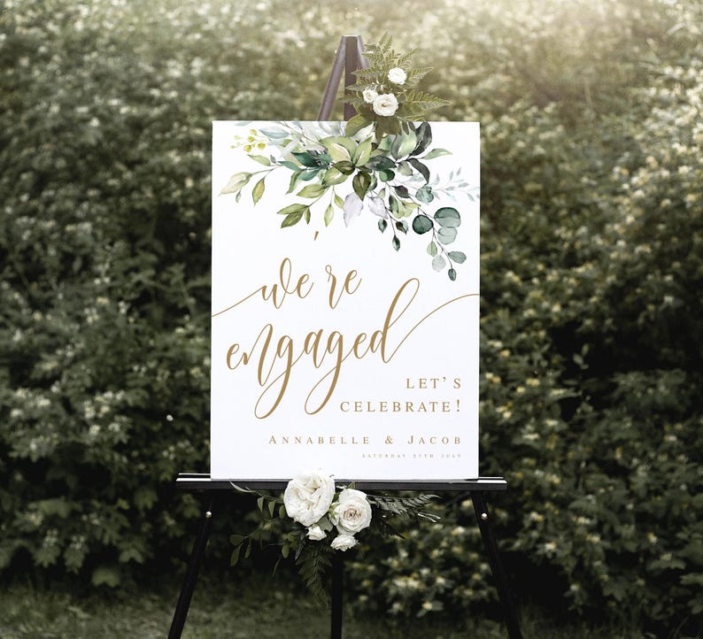 Printed & Shipped Engagement Sign, Welcome Board, Printed Party Poster ...
