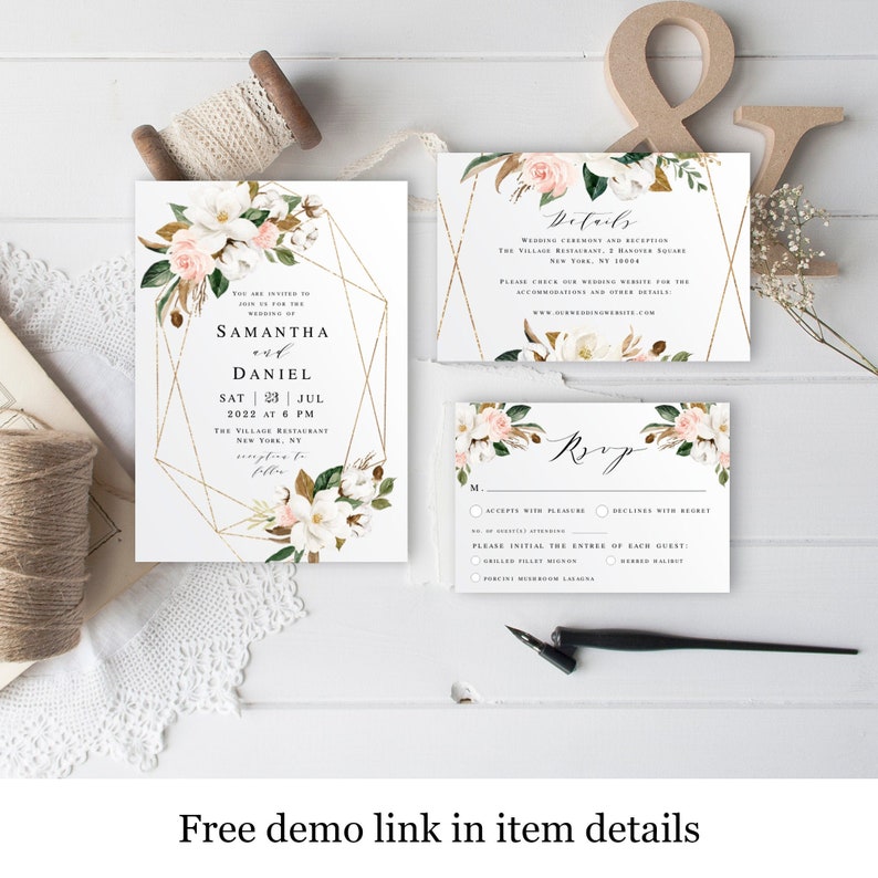 Simple Wedding Invitation Template Try Before You Buy 100% - Etsy
