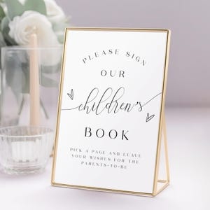 Please Sign Our Children’s Book Sign, Storybook Baby Shower Guest Book ...