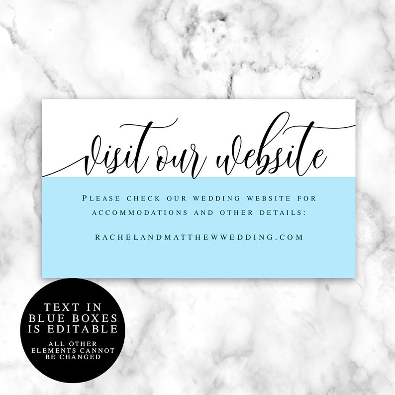 Visit Our Website Card Template Wedding Website Insert Cards Wedding ...