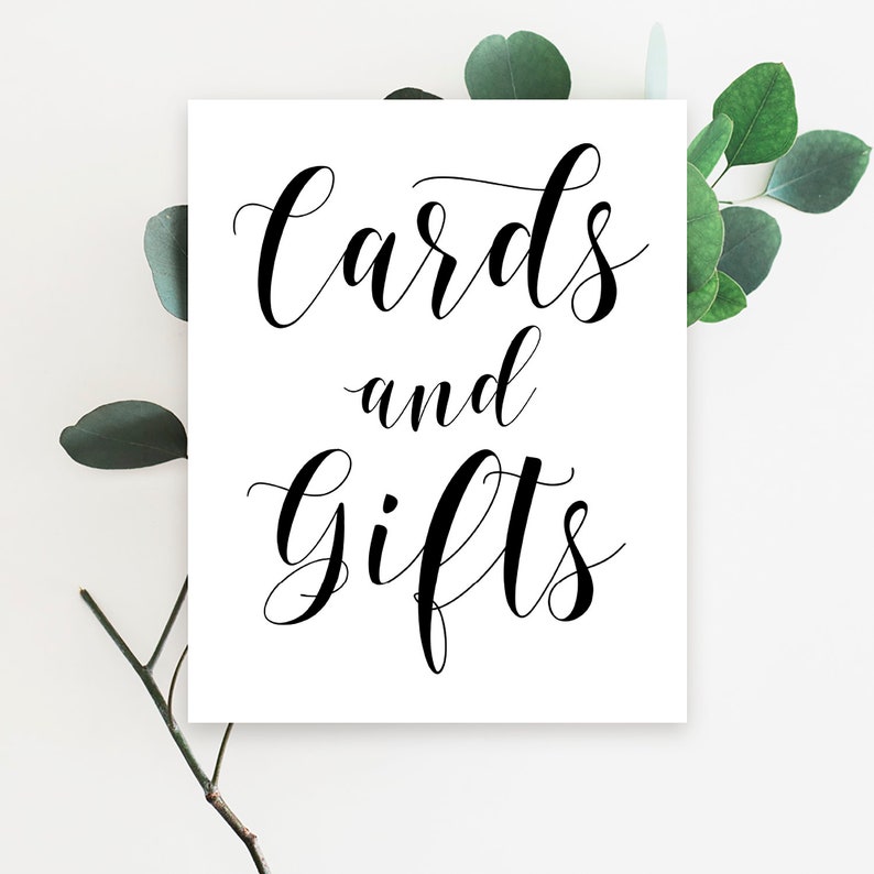 Gift Table Sign Cards and Gifts Download Beach Wedding Sign | Etsy