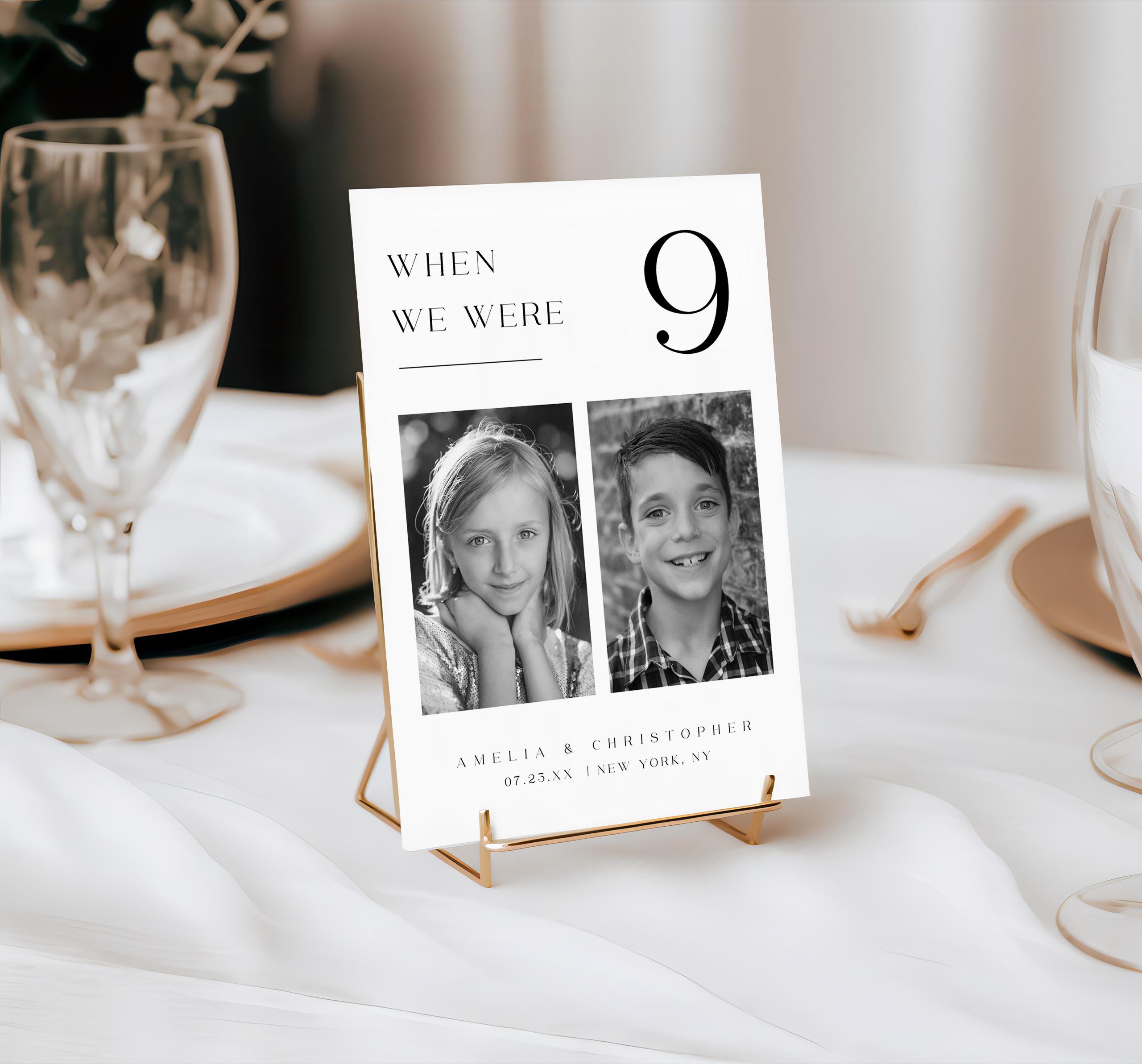 When We Were Age Wedding Table Numbers Template, Editable Printable ...