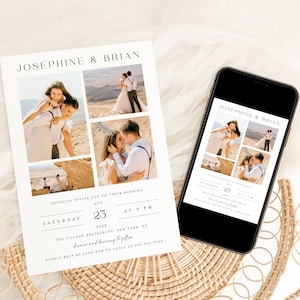 Photo Collage Wedding Invitation, Photo Wedding Invitation Template ...