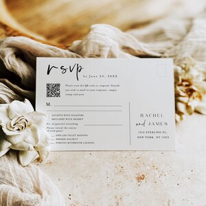 QR Code RSVP Online Card, Minimalist Response Card, QR Code Postcard ...