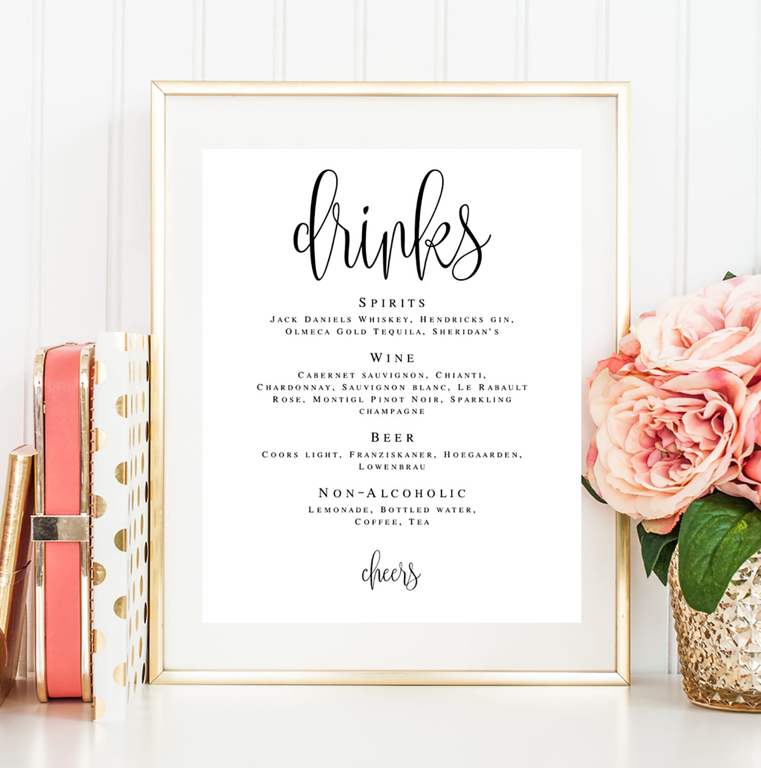 Party Supplies Paper & Party Supplies Party Décor Wedding Bar Menu Sign ...