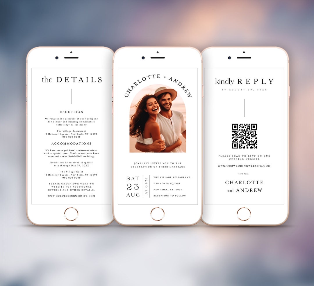 Photo Wedding Invitation and RSVP, Wedding Evite, Electronic Invitation ...