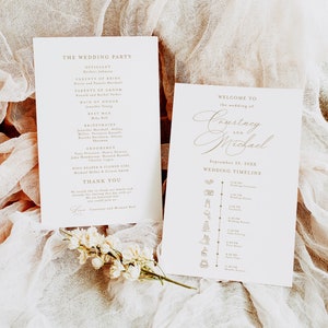 Gold Wedding Program Template Gold Program Card Gold Wedding - Etsy