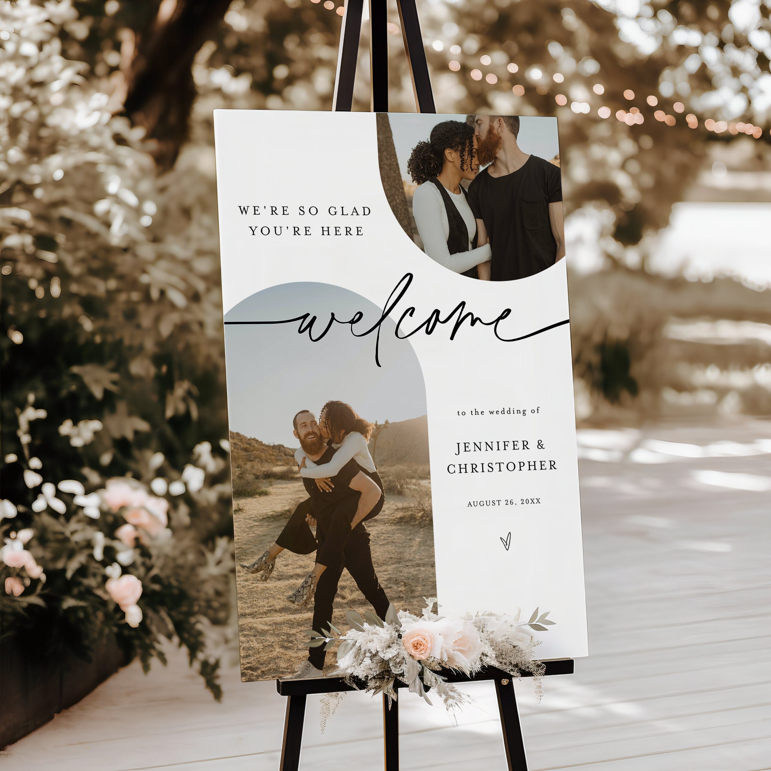 Half Arch Welcome Sign Template, Fully Editable Printable, Wedding ...