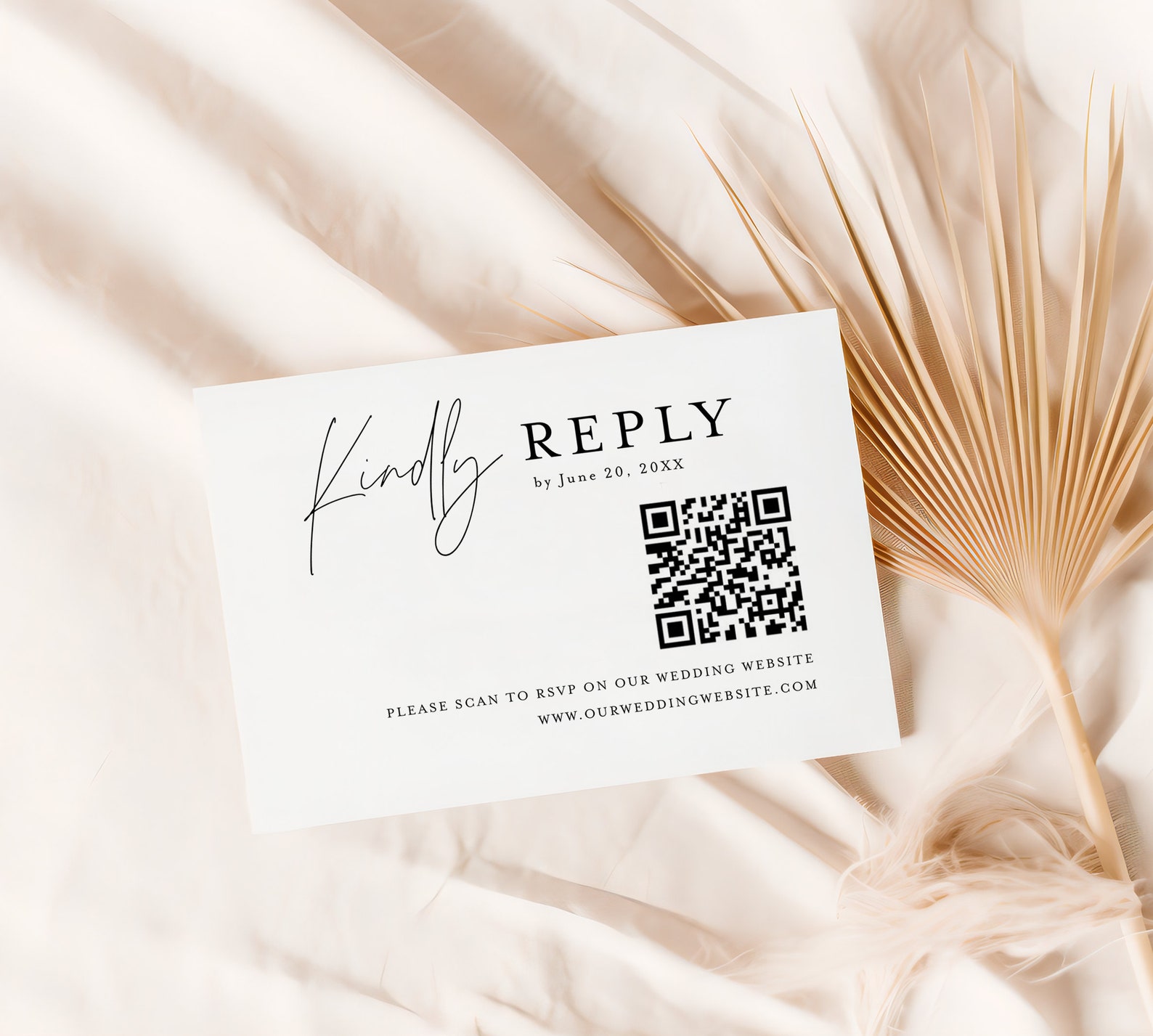 Minimalist QR Code Response Card QR Code RSVP Card Online - Etsy