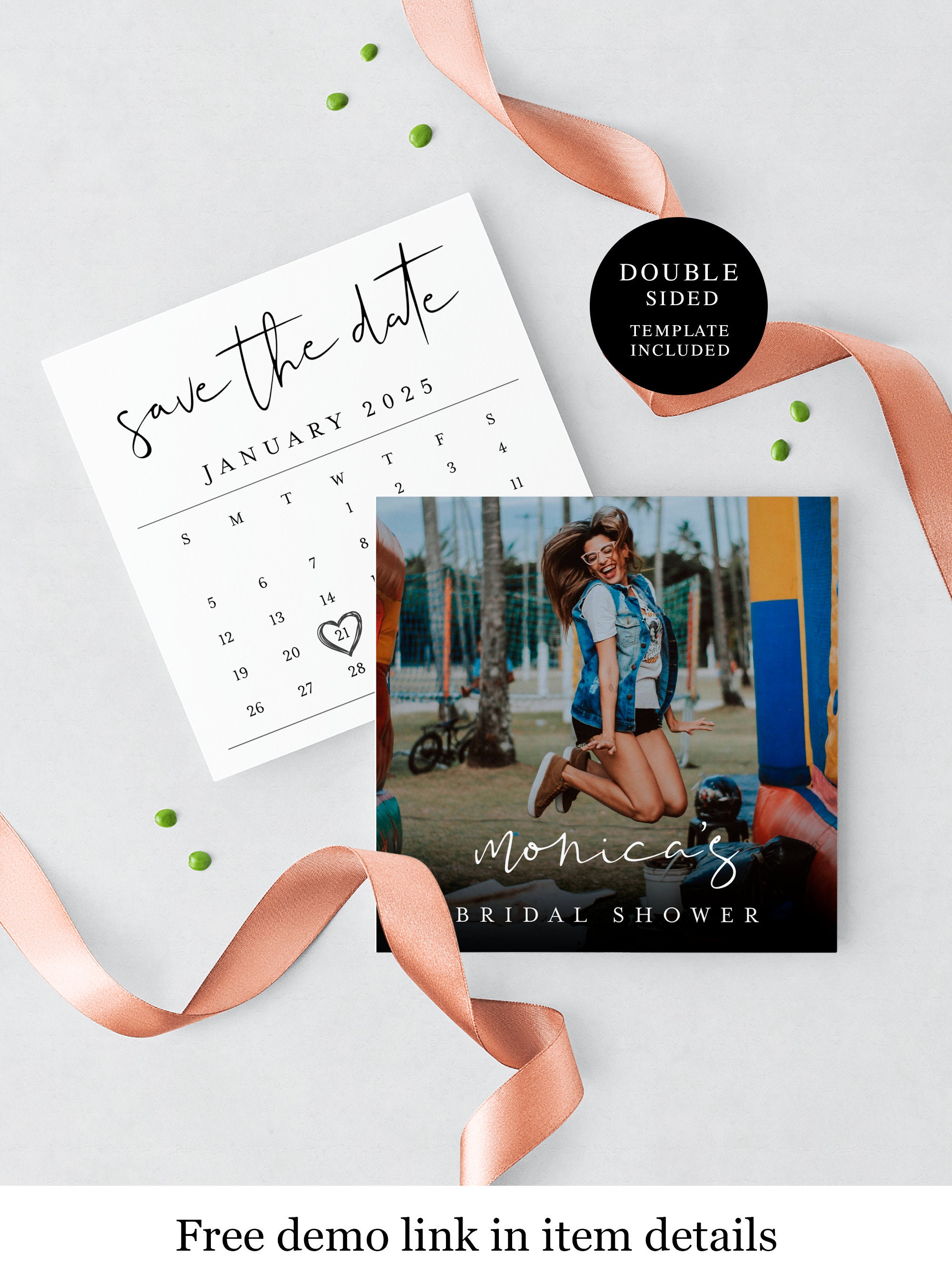 Minimalist Calendar Save the Date Template Square Edit With - Etsy