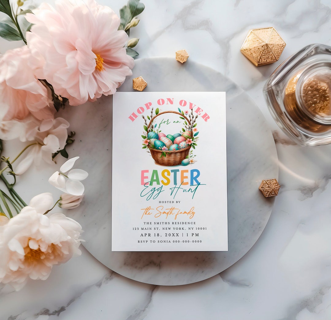 Easter Egg Hunt Invitation, Easter Invitation, Easter Party Invitation ...