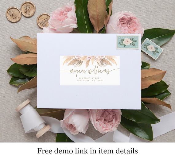 Return Address Labels Template Edit With Templett Printable | Etsy