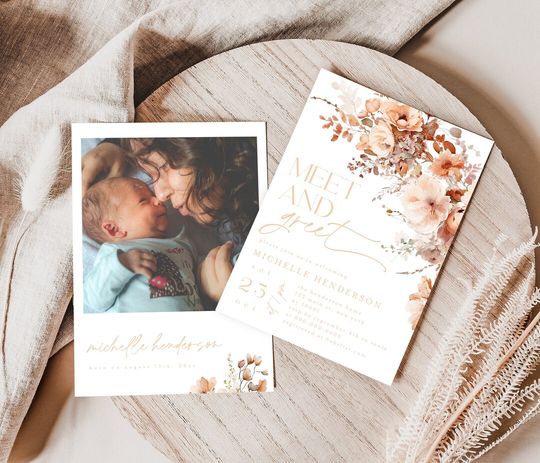 Meet & Greet Invitation, Sip and See, Fall Baby Invitation, Welcome ...