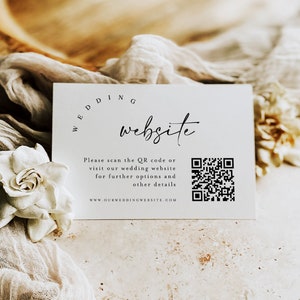 QR Code Wedding Website Card, RSVP Online Card, Minimalist Wedding ...