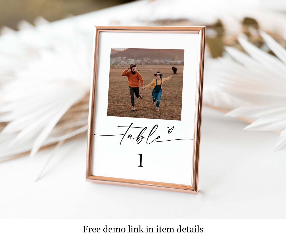 Photo Table Numbers Wedding Digital Download Fully Editable - Etsy