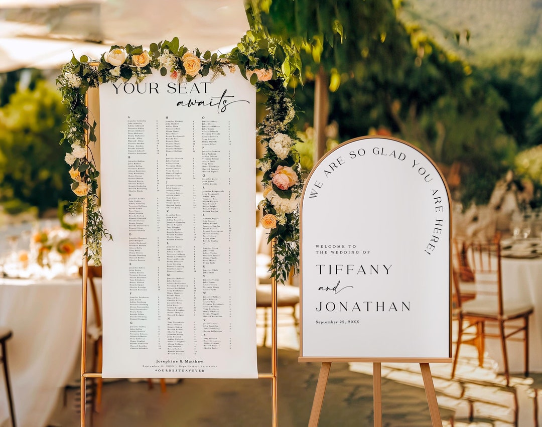 Seating Chart and Welcome Sign, Editable Wedding Seating Chart and Arch ...