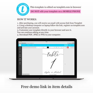 Instant Download Table Numbers Printable Fully Editable - Etsy