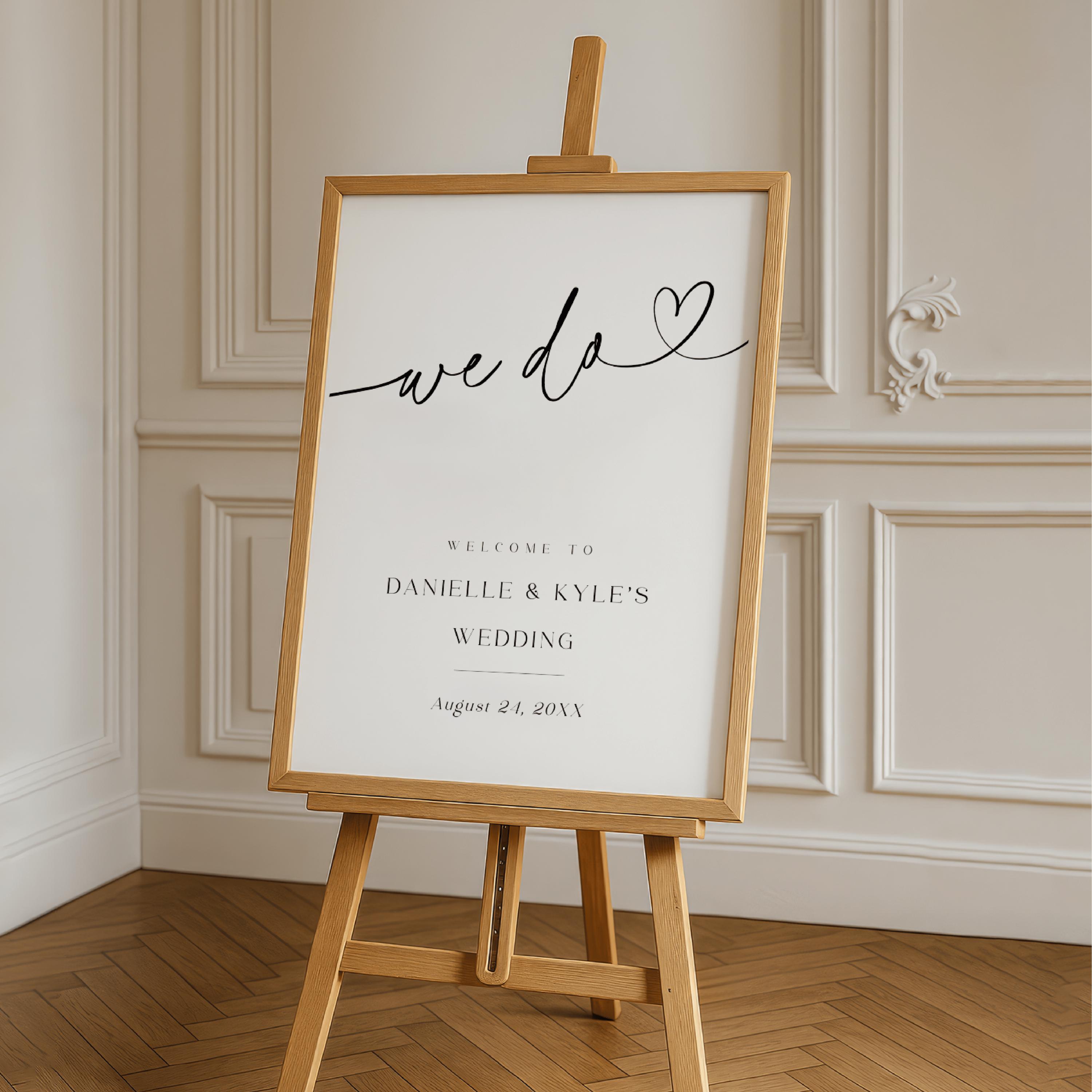 We Do Wedding Sign, Editable We Do Sign, Simple Wedding Welcome Sign ...