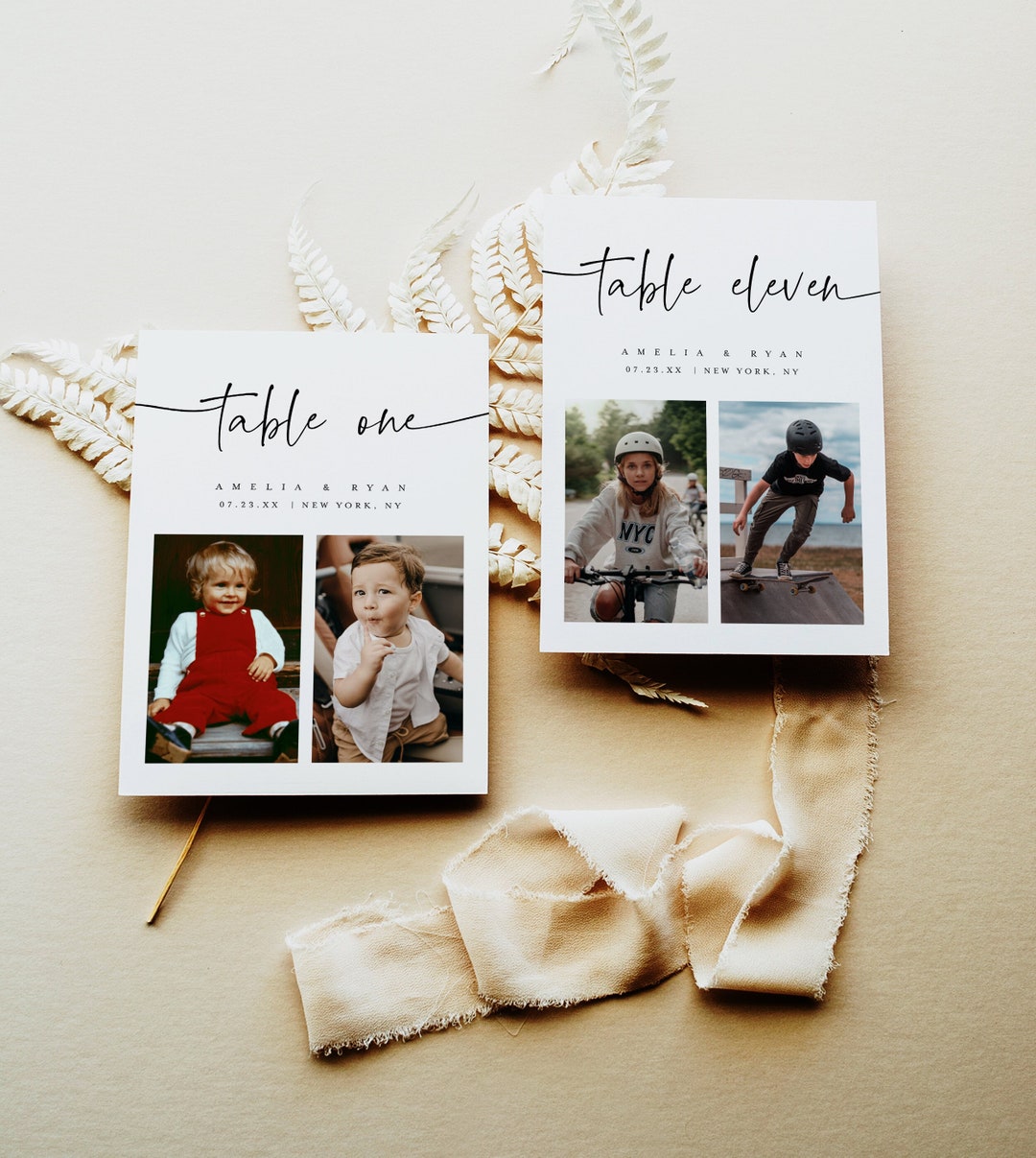 Photo Table Numbers Wedding, Minimalist Table Numbers Template, When We ...