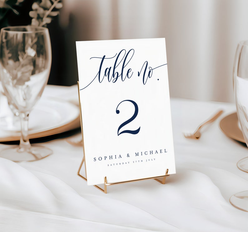 Table Numbers Navy Elegant Table Numbers 1-40 Modern Table - Etsy