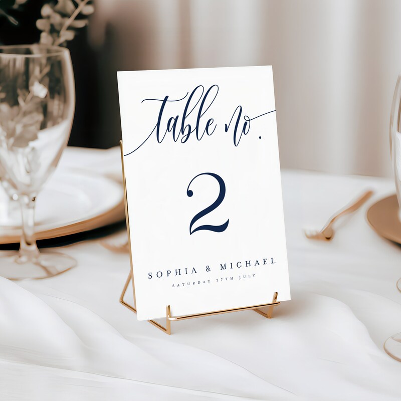 Navy Table Numbers - Etsy