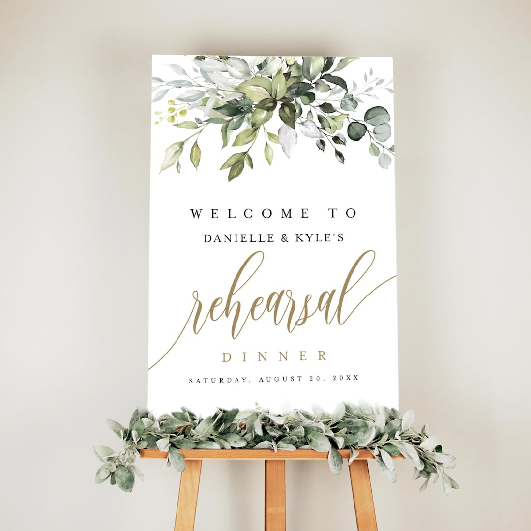 Wedding Rehearsal Dinner Welcome Sign, Minimalist Rehearsal Welcome ...