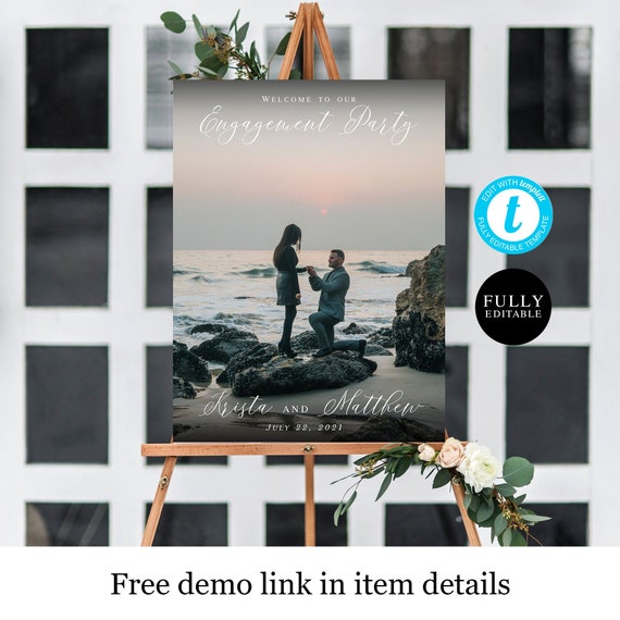 Engagement Welcome Sign Template Fully Editable Poster With | Etsy