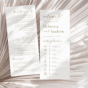 Gold Wedding Program Template Gold Program Gold Wedding Printable Gold ...