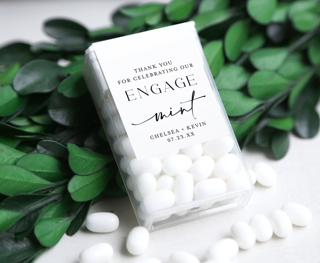 Engage Mint Tic Tac Stickers, Printable Engagement Party Tic Tac Label ...