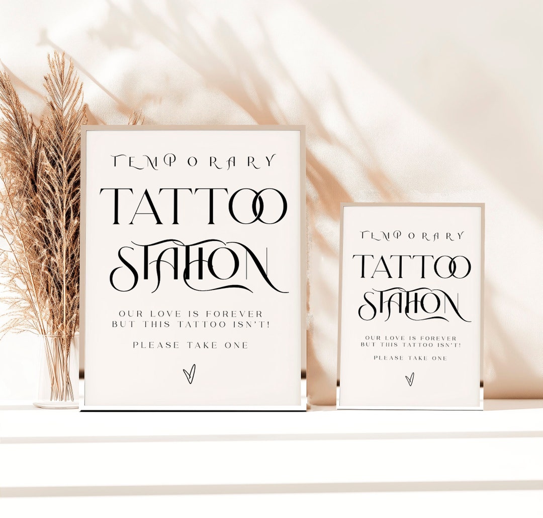 Tattoo Station Sign, Minimalist Tattoo Station Sign for Wedding ...