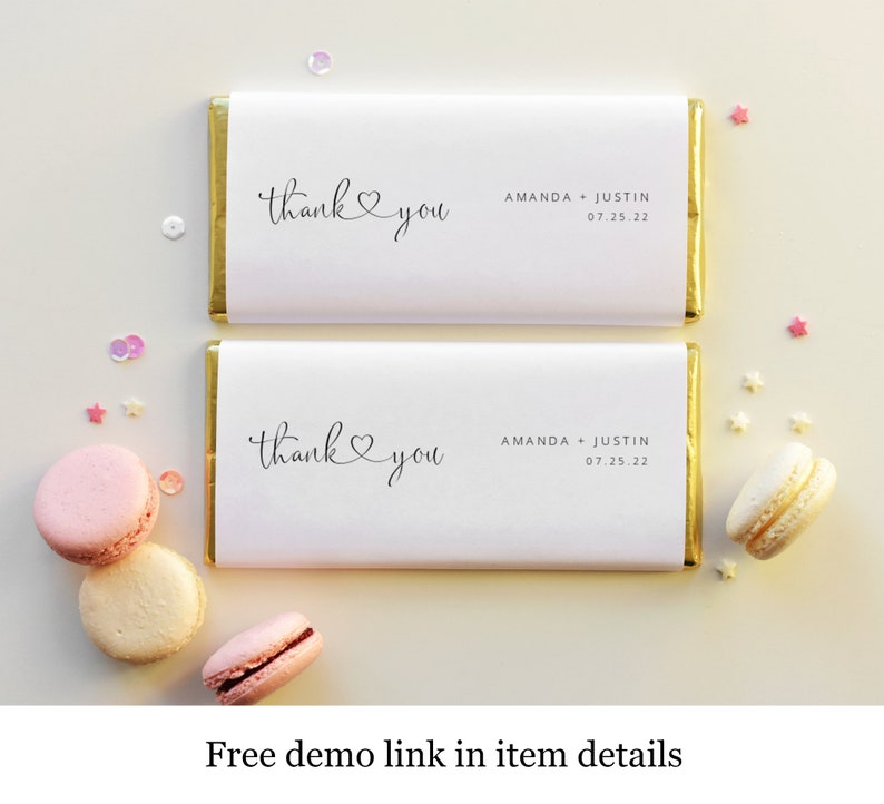 Printable Chocolate Wrapper Template Fully Editable Candy - Etsy