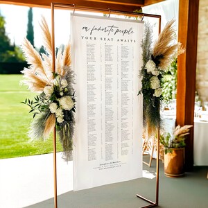 Tall Seating Chart, Editable Tall Wedding Seating Chart Template, Large ...