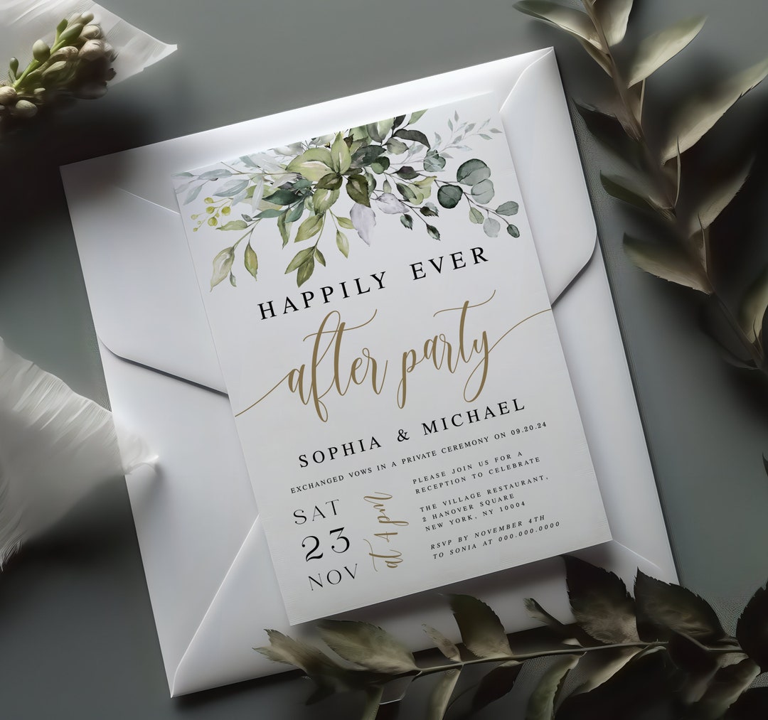 Happily Ever After Party Invitation, Reception Party Template ...