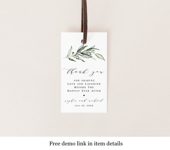 Rehearsal Dinner Favor Tags Template Editable Tag for Guest - Etsy