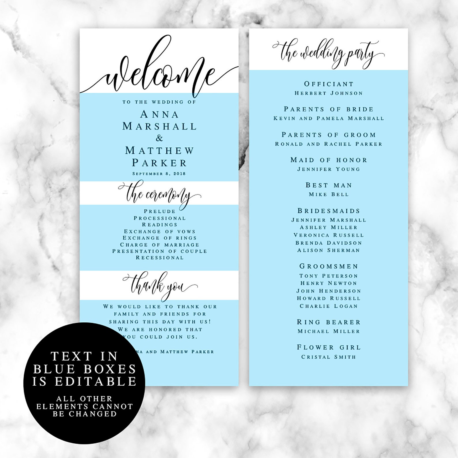 Wedding Programs Instant Download Editable Template Welcome - Etsy