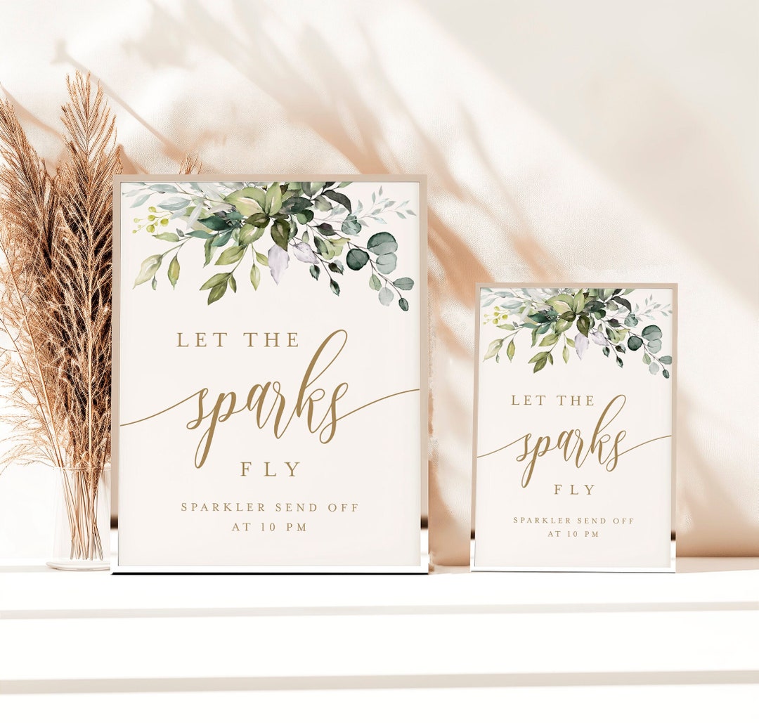 Let the Sparks Fly Sign, Editable Let the Sparks Fly Wedding Sign ...
