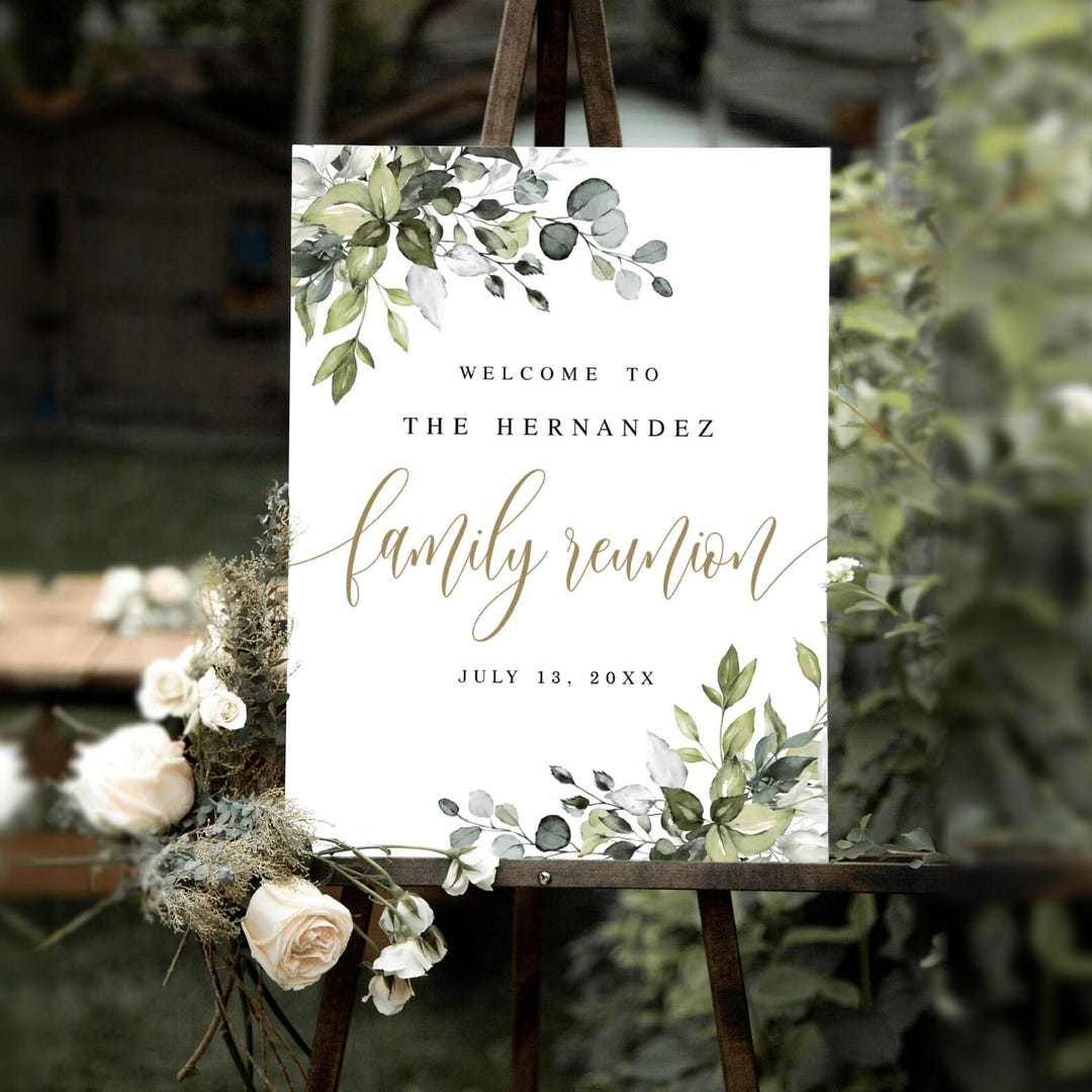 Printed Family Gathering Sign, Family Reunion Welcome Poster, Modern ...