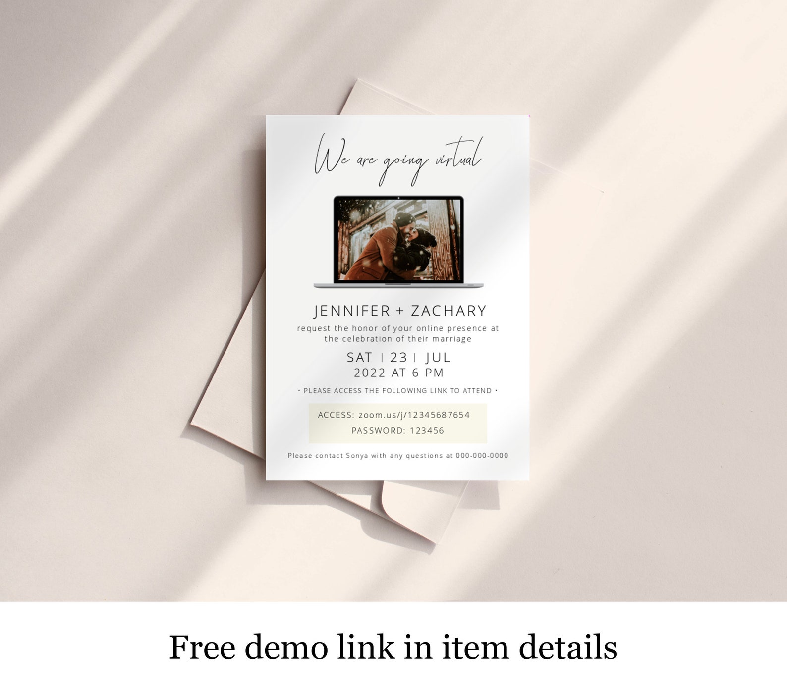 Virtual Wedding Invitation Template Download Fully Editable - Etsy