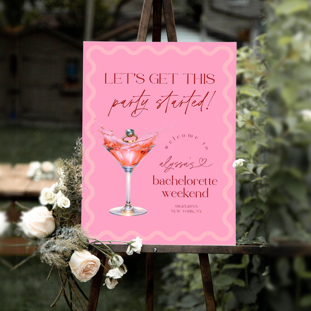 Bachelorette Weekend Welcome Sign, Pink Bachelorette Party Welcome Sign ...