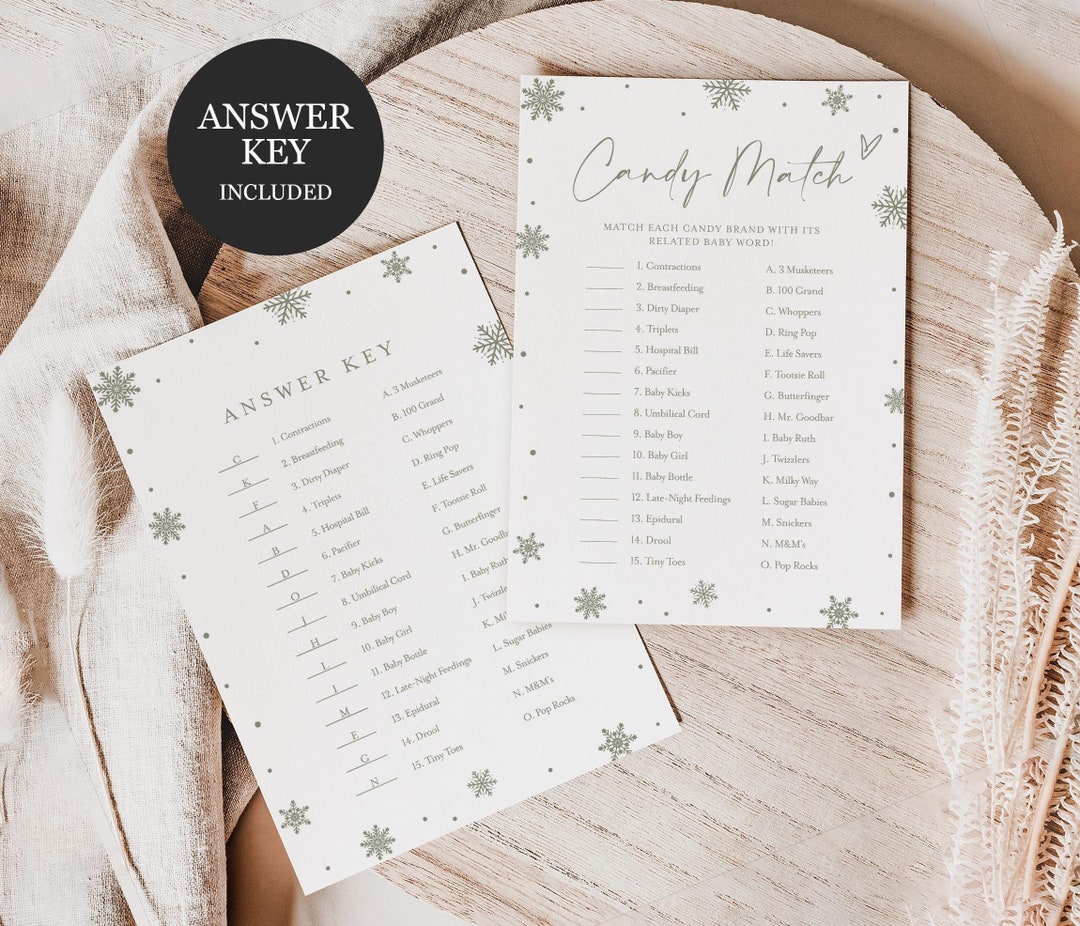 Baby Shower Candy Match Game, Editable Baby Candy Match Game Template ...