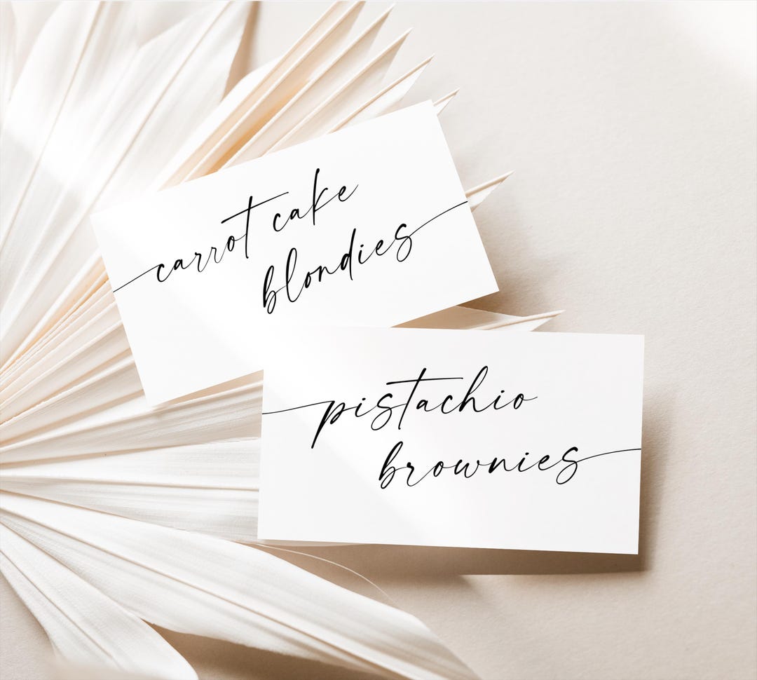 Food Label Cards, Food Name Tags, Editable Buffet Card for Bridal ...