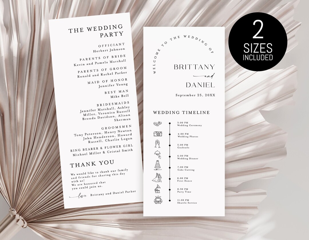 Monogram Wedding Program Editable Template Wedding Program Template ...