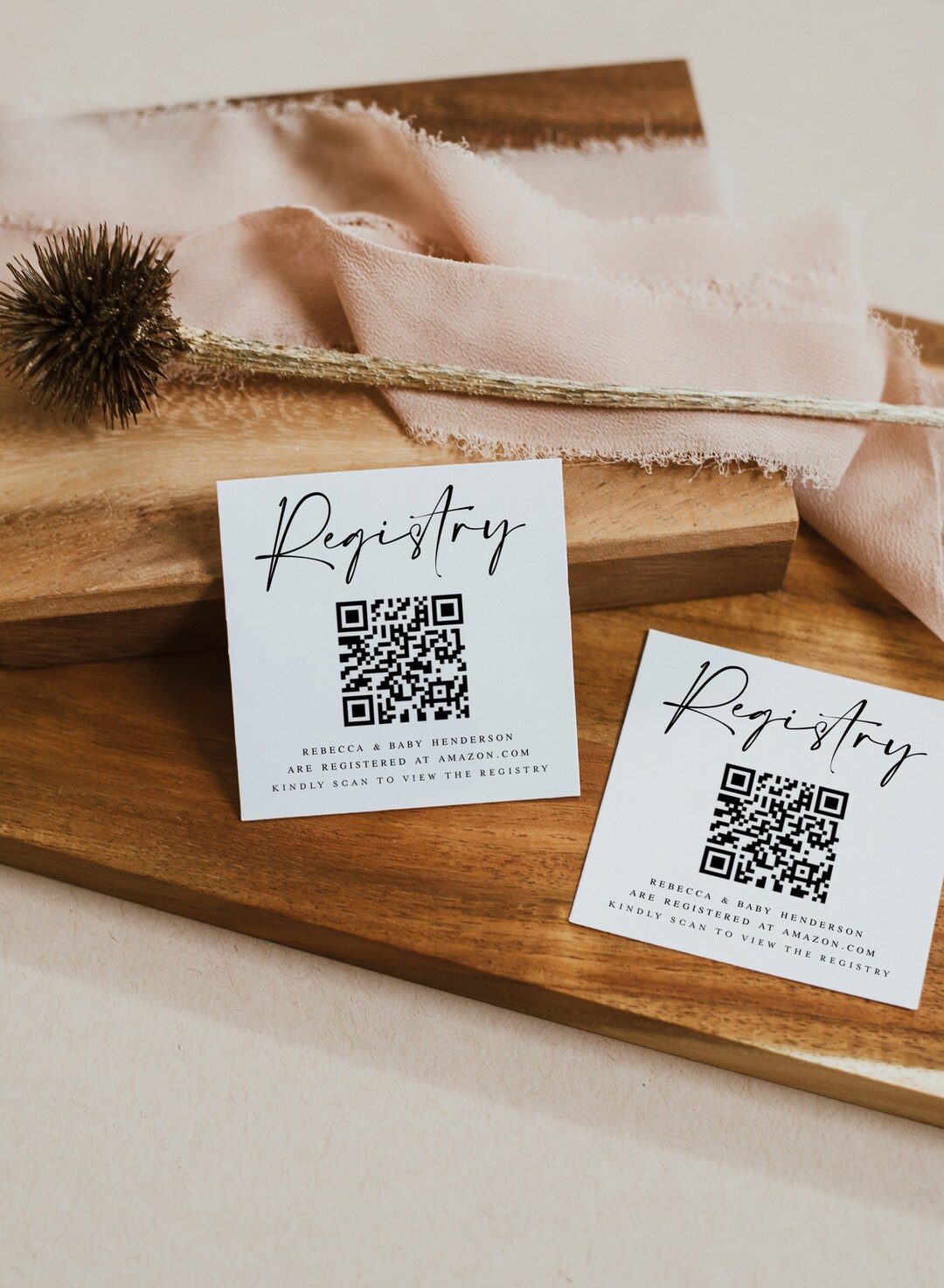 Baby Shower Registry Card With QR Code, Minimalist Gifts for Baby Card ...