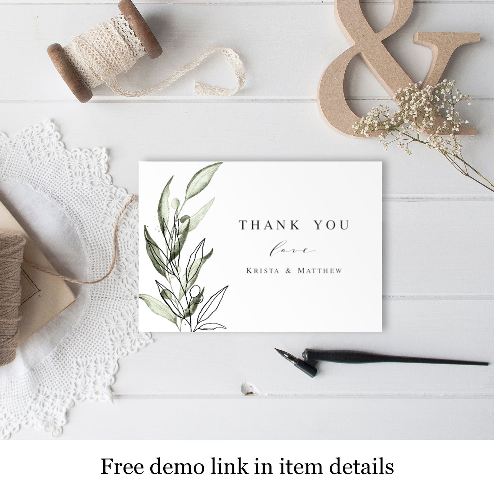 Olive Branch Template for Wedding Invitation Suite Fully Editable ...