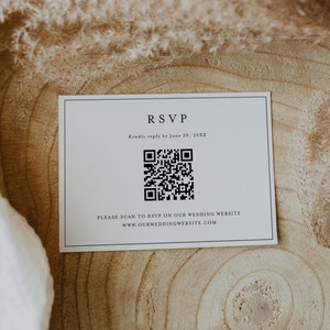 Wedding Invitation Template Set, QR Code RSVP Postcard, Modern Invite ...