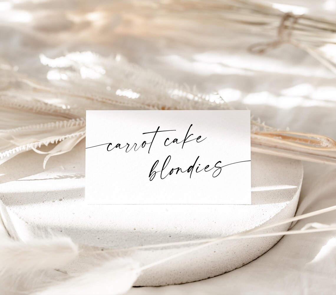 Food Label Cards, Food Name Tags, Editable Buffet Card for Bridal ...