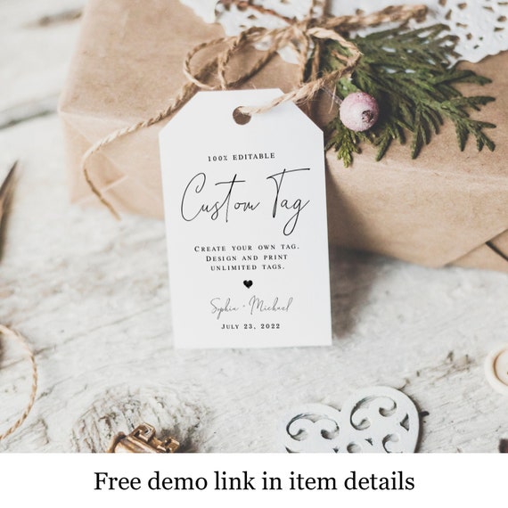 Printable Tag Template DIY Instant Download Personalized | Etsy