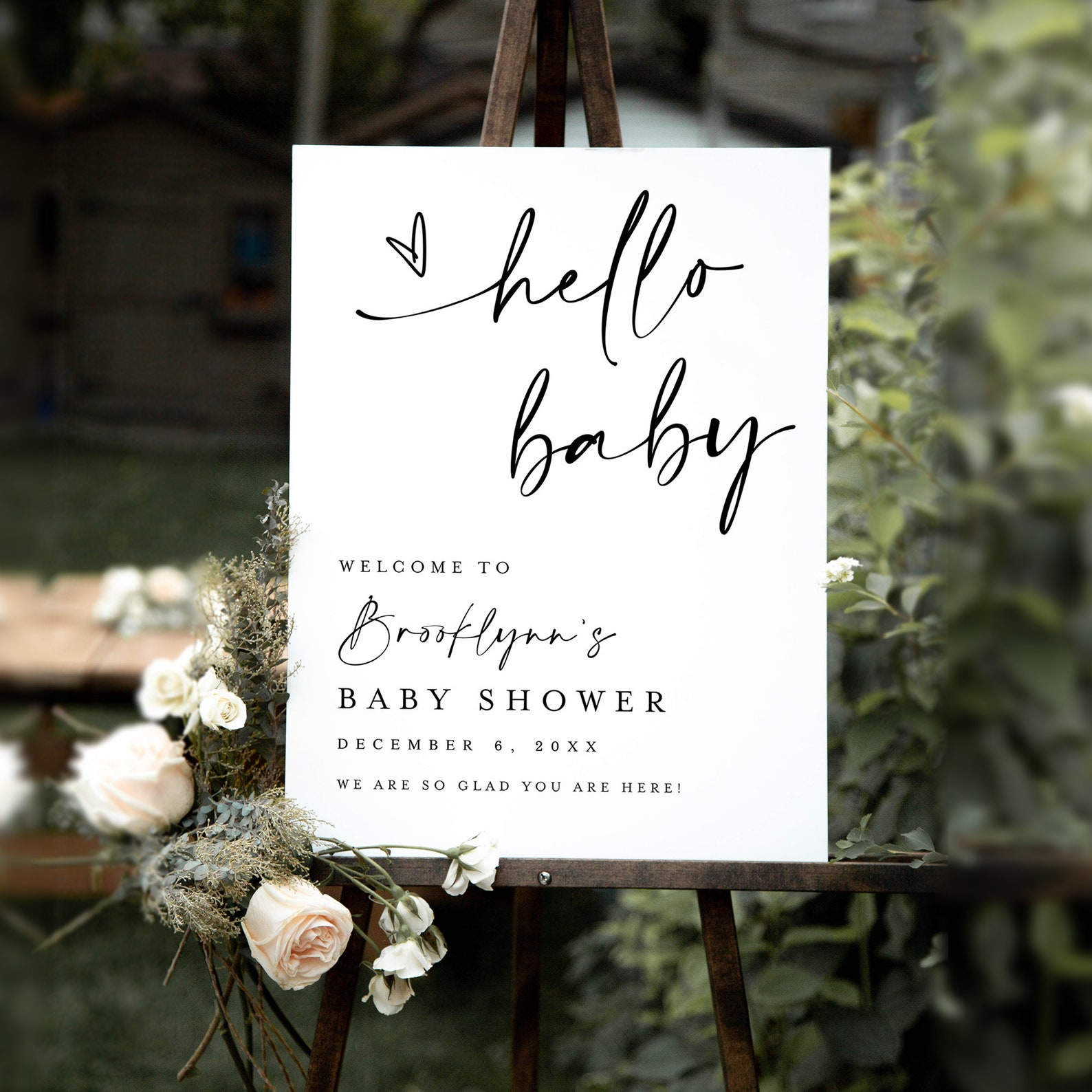 Hello Baby Shower Welcome Sign Template, Printable Poster, Boy, Girl ...
