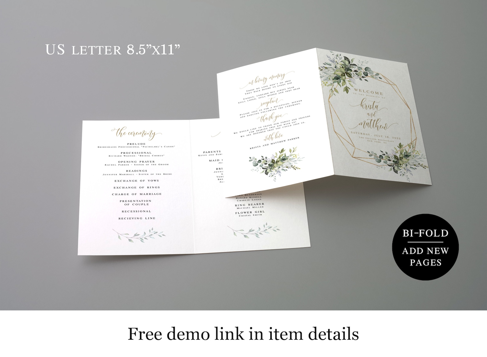 Printable Program Template Edit With Templett Folded - Etsy